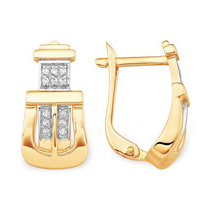 Серьги JEWELIN, красное золото, 585 проба, фианит