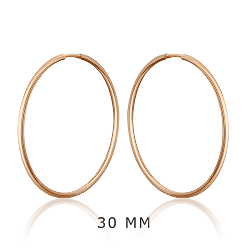Серьги конго, красное золото, 585 проба
