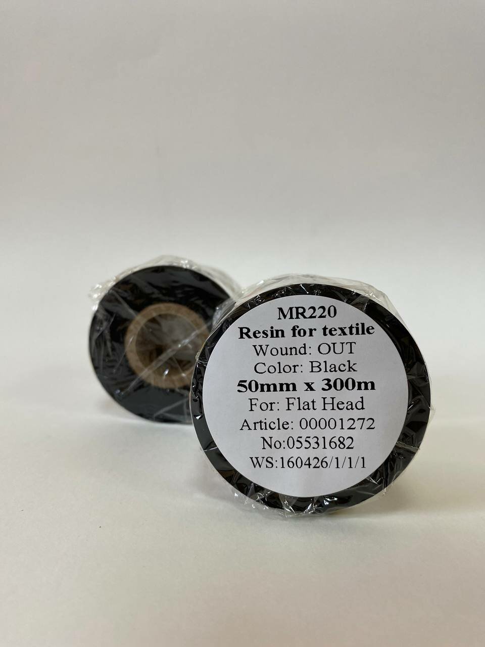 Риббон 50 мм х 300 Чёрный RESIN Textile 220 Смола, вт.1", OUT, 1 рулон