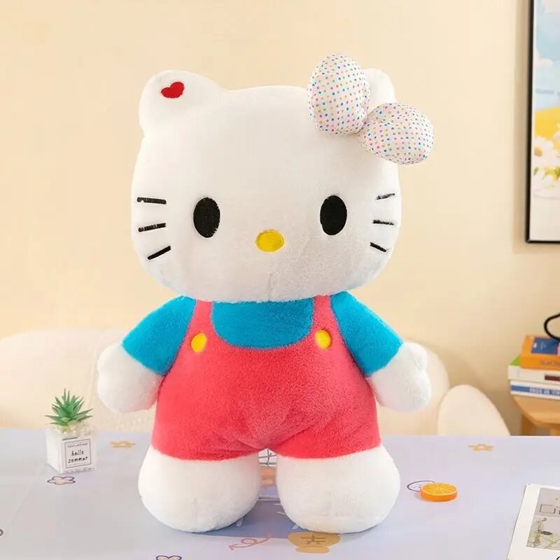 MINISO Плюшевая игрушка Hello Kitty размером 40/60/80 см, большая, мягкая, пушистая и очаровательная, с мультяшным дизайном, может использоваться как подушка, идеальный подарок-сюрприз на день рождения для девочки, Высота: 40 см