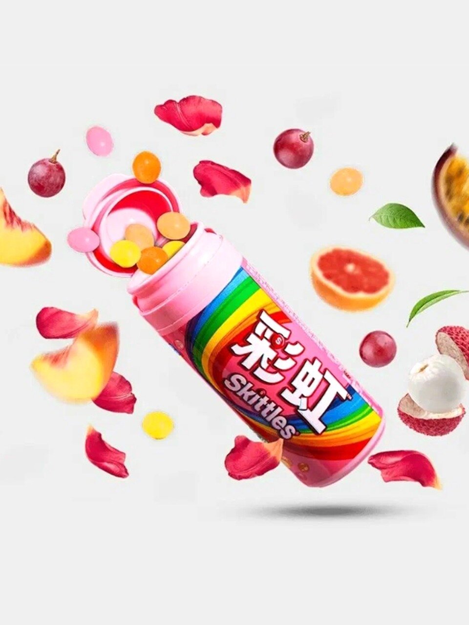 Драже Skittles с яркими фруктовым и цветочным вкусами 30 г, Китай