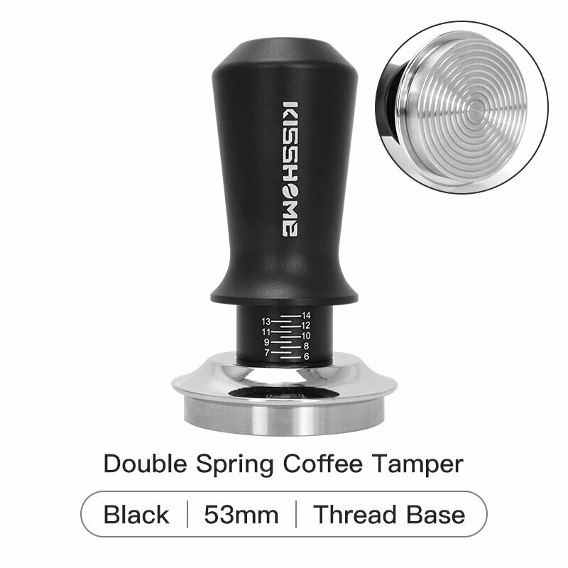 Темпер для кофе KissHome, 53mm, черный, с резьбой