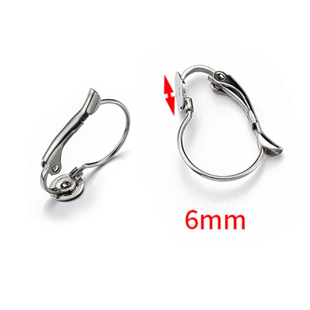 Серьги-клипсы из нержавеющей стали, Steel Color-6mm