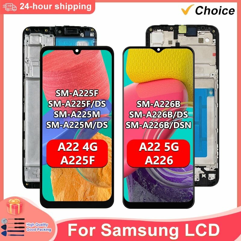 Samsung Galaxy A22 4G SM-A225F OLED-дисплей A22 5G ЖК-экран С Сенсорным Датчиком И 5G With Frame