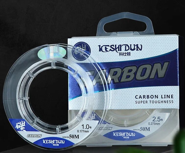 Леска карбоновая Keshidun 50м, 3.5-0.33mm-34.3LB, цвет 50m
