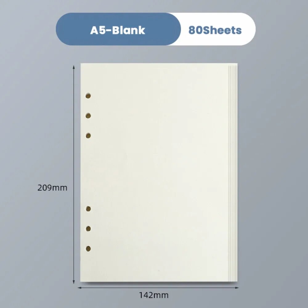 Сменные листы для блокнотов крафт-бумага A5/A6/A7 A5-White-Blank