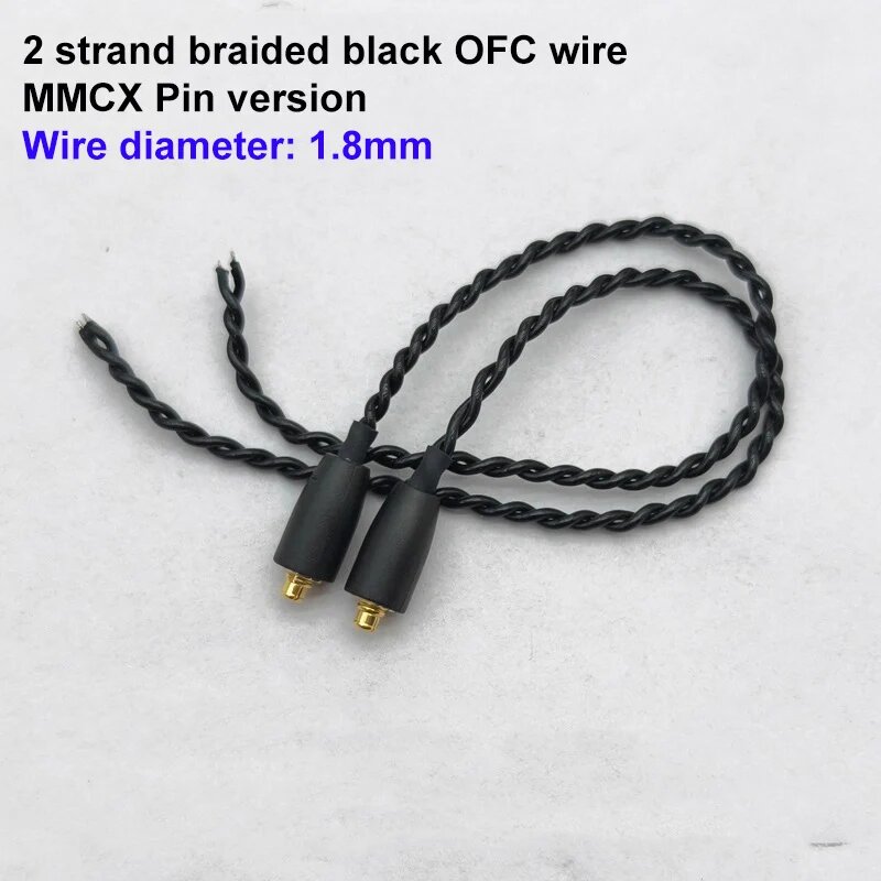 Кабель для наушников MMCX 15 см 2 strand pin
