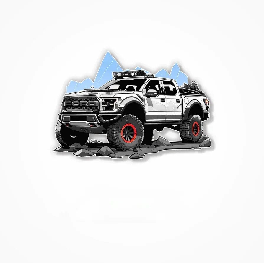 Наклейка на авто Ford Raptor, 12x8.1cm, цвет A