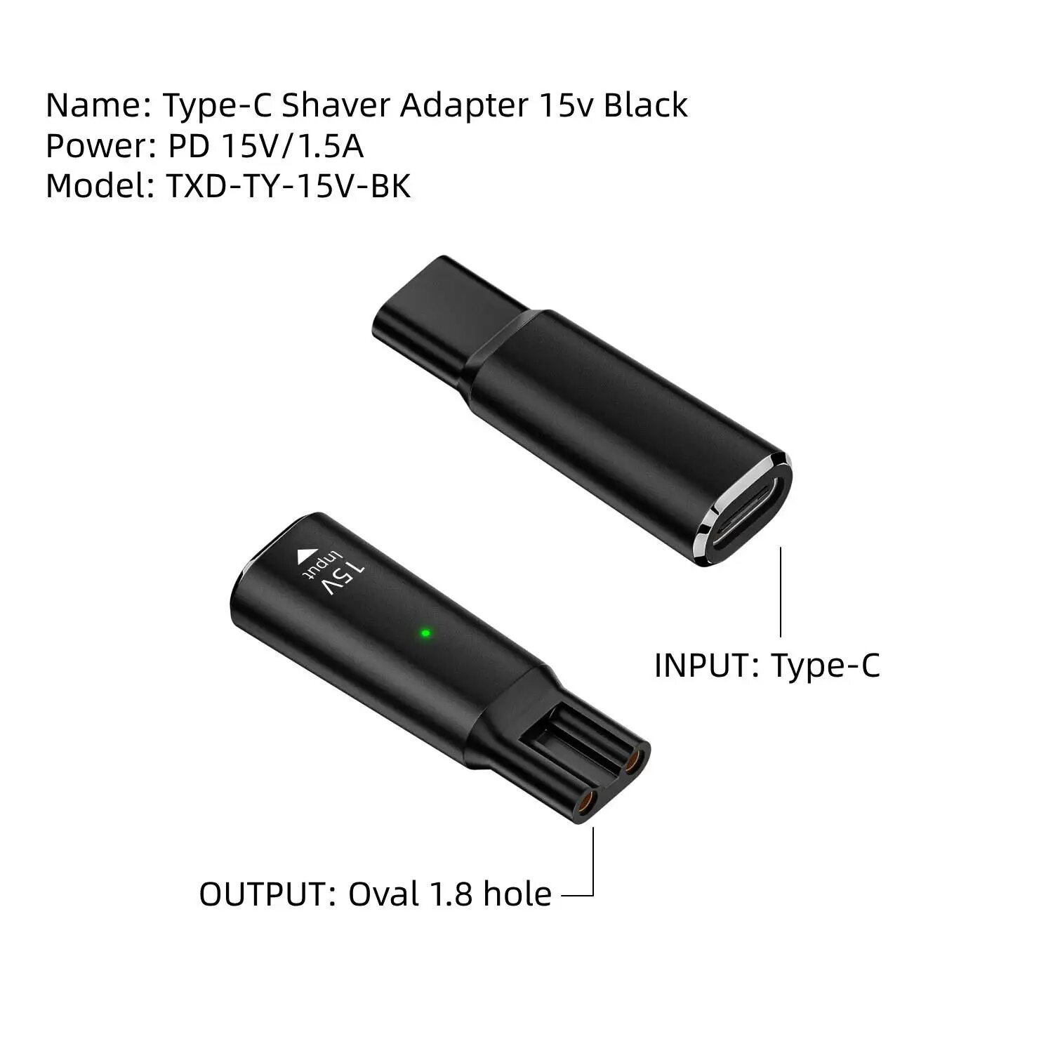 Hobo 15 В HQ8505 Type-C адаптер для бритвы зарядный преобразователь для Philips TXD-TY-15V-BK
