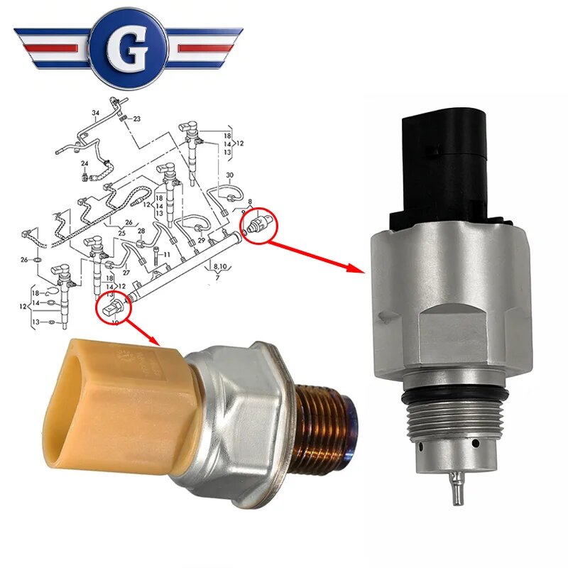 Регулятор давления топлива и датчик давления топлива для AUDI VW SKODA SEAT 03L130764A 03L130089B 1,6 TDI 2009-2019 03L906054A