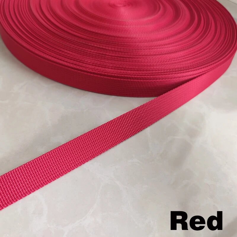 Полиэстерная стропа 10 мм черная Красный, Red, 5M