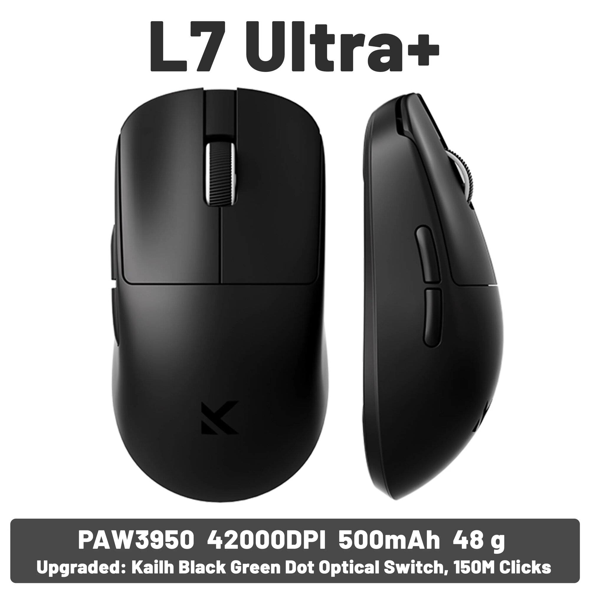 MCHOSE L7 Ultra+ Black беспроводная мышь 42000 DPI