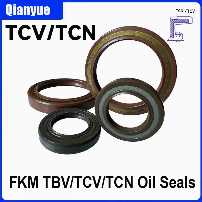 Маслосъемные уплотнения FKM TBV/TCV/TCN, ID 12-34 мм, из резины 28X38X4 1PCS