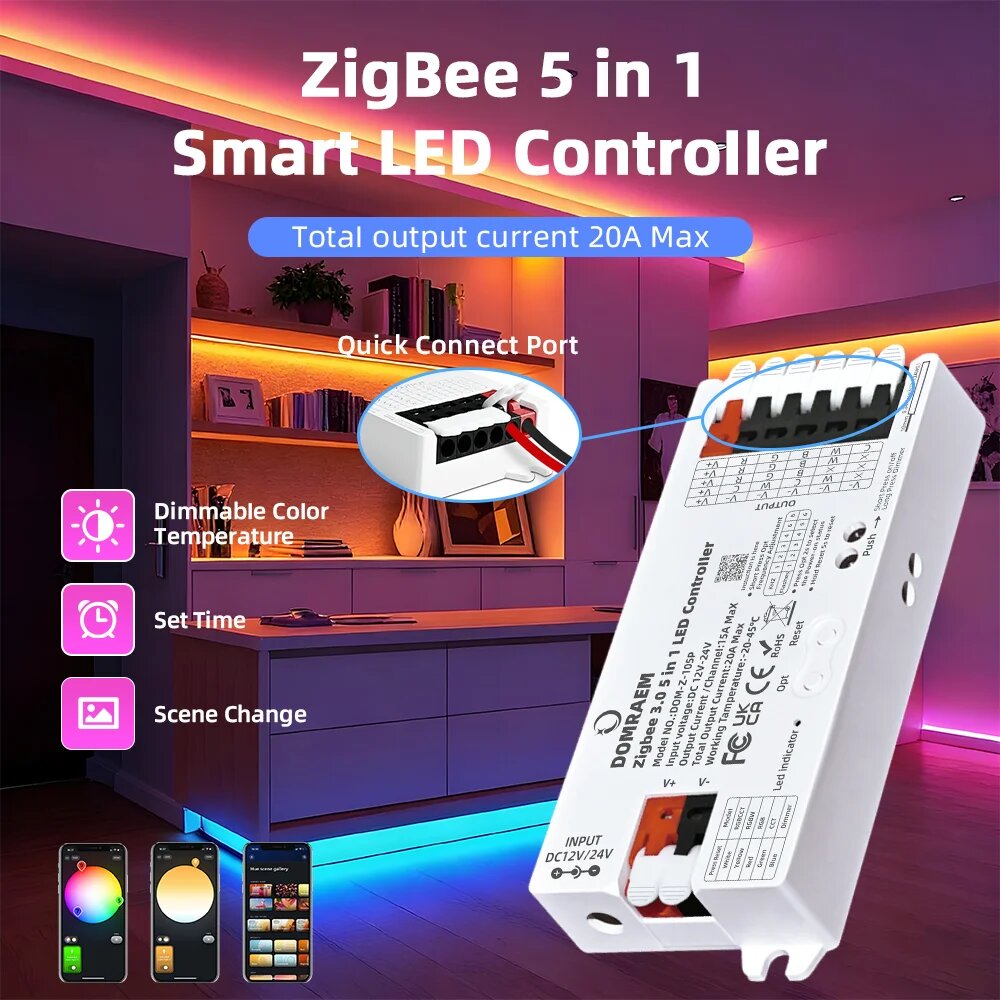 DOMRAEM Zigbee 3.0 5in1 LED Контроллер — фото 1