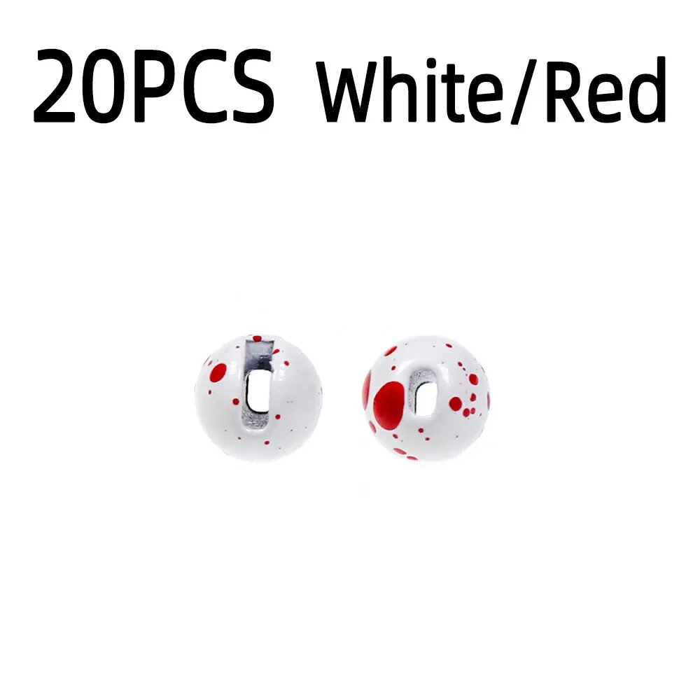 ICERIO Вольфрамовые Бусины для Джиг-Нимф 20 шт. Красный, 3.5mm, 20PCS White Red