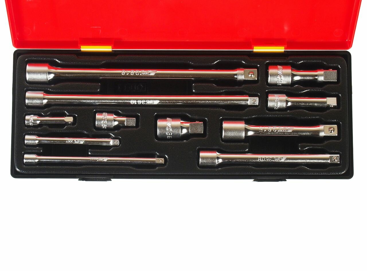 Набор удлинителей 1/4", 3/8", 1/2" (в кейсе) 11 предметов JTC-K1111