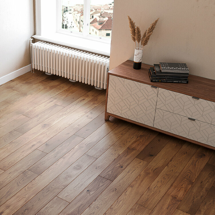 Инженерная доска натуральный дуб с покрытием от бренда " decking and flooring"