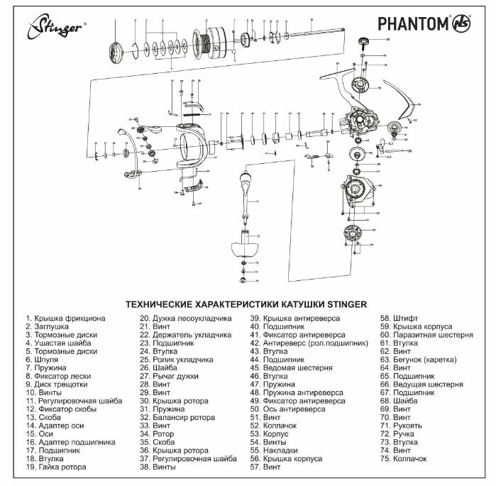 Катушка для спиннинга Stinger Phantom NS 1003 — фото 1
