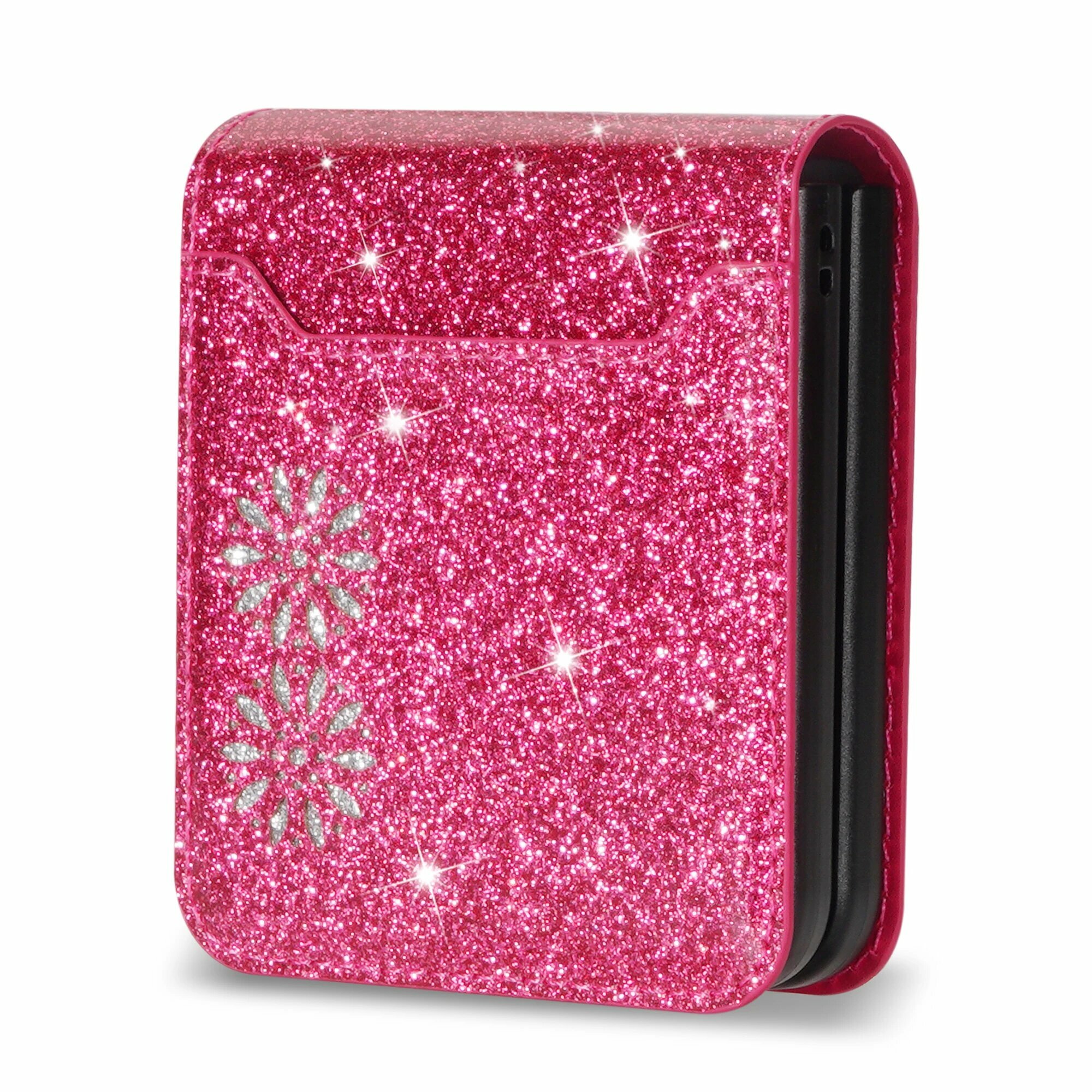 Блестящий Защитный Чехол-флип Для Samsung Galaxy Z Flip 8/7 FE/6/5/4/3 Rose red, for Galaxy Z Flip 3