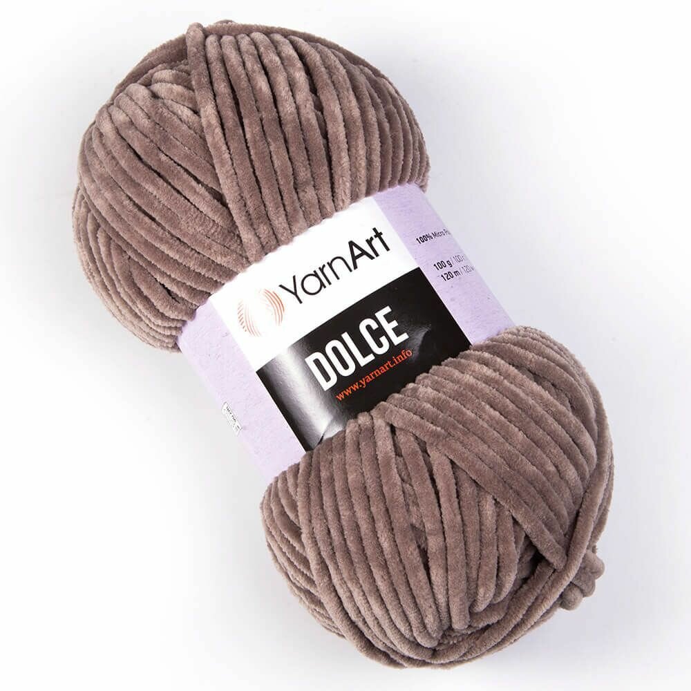 Пряжа Дольче (Dolce Yarnart) упаковка 5 мотков 100 г. 120 м. 100% микрополиэстер плюш 754 серо-бежевый