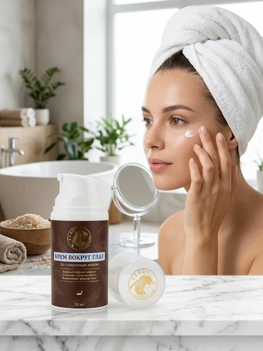 Крем вокруг глаз увлажняющий со страусиным жиром "Cleos Cosmetics"