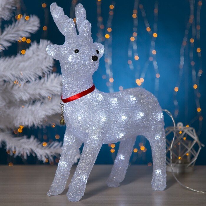 Фигура акрил. "Олененок голова влево" 30х18х40 см, c диммером, 40 LED, 220V, белый