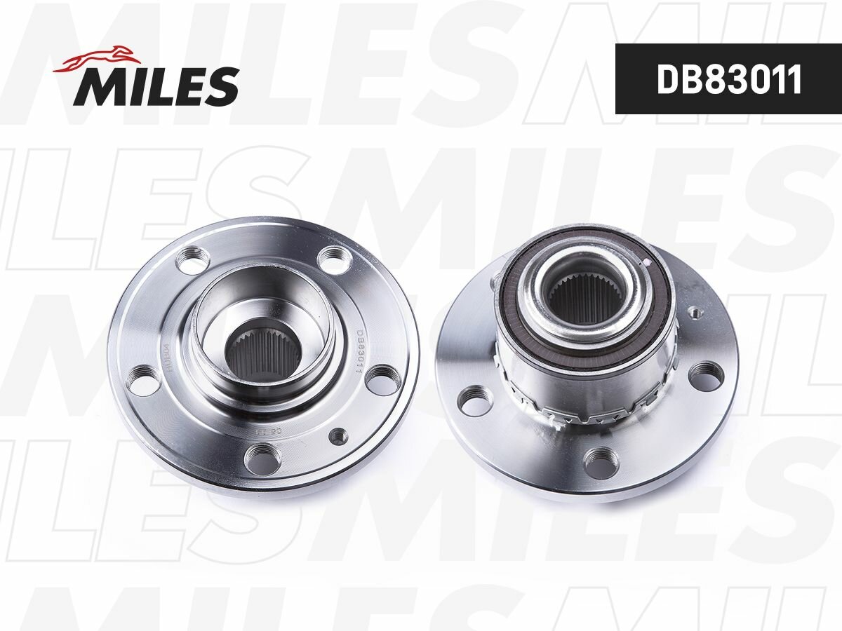 MILES Ступица колеса передняя с подшипником VW POLO седан RUS, SKODA RAPID, FABIA II 99- (SKF VKBA3569) DB83011