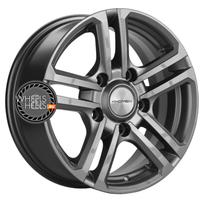 Диск автомобильный литой Khomen Wheels KHW1602 (Niva 4x4 Bronto) 16x6.5 5x139.7 et35 dia98.5 Gray