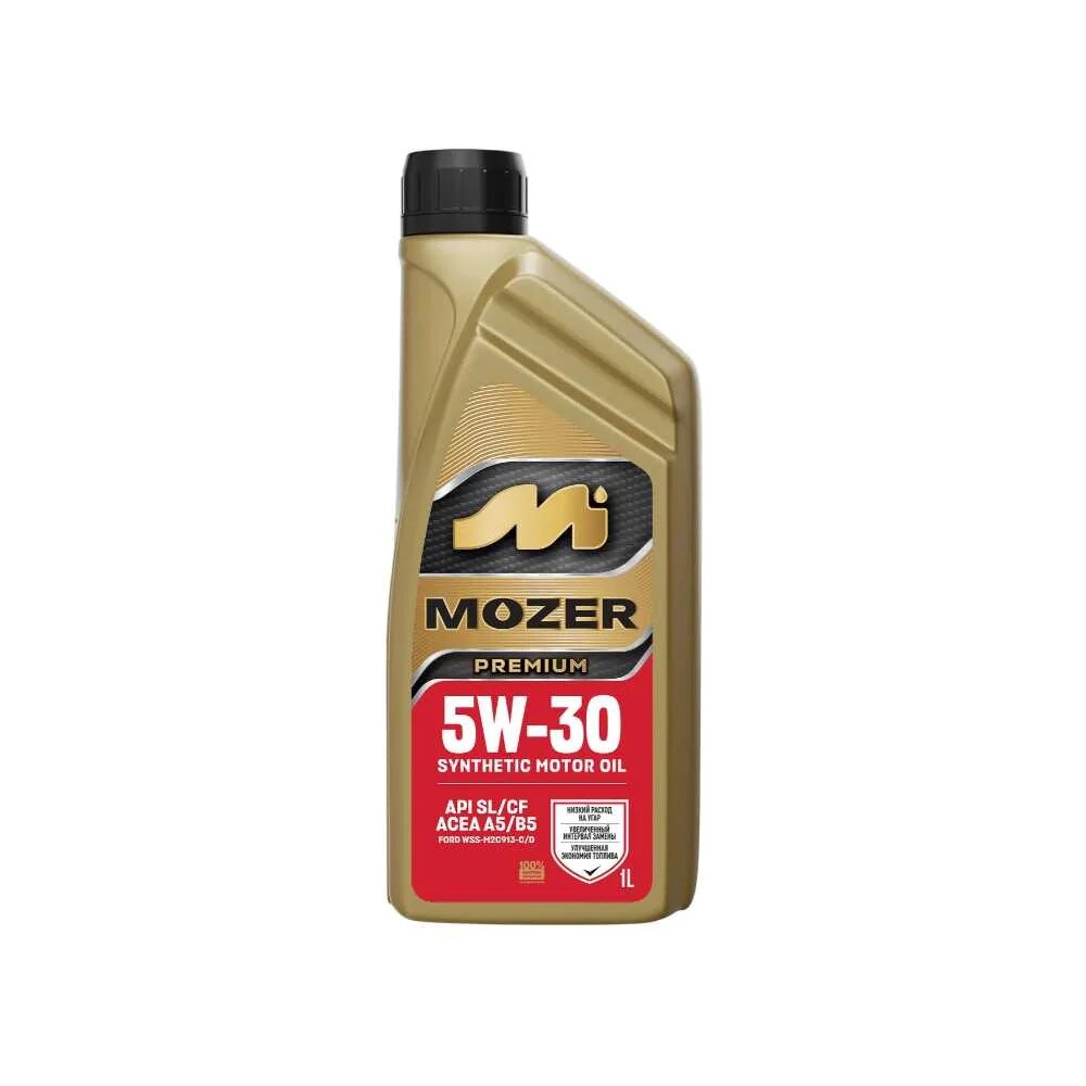Моторное масло Mozer Premium SAE 5w-30 API SL/CF A5/B5, канистра 1 л, масло для легковых и грузовых авто, OEM одобрено
