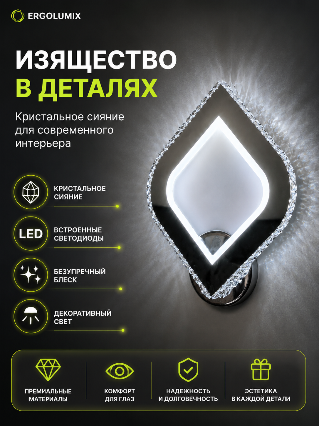 Настенный светильник Бра прикроватный Бра светодиодный на стену