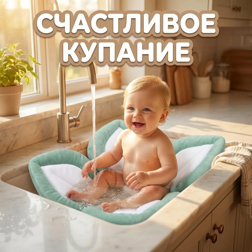 Мягкий складной коврик для купания новорожденных, детская подушка в форме цветка для раковины и ванночки, 80 см