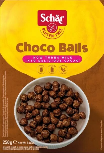 Шоколадные шарики Schar Choco Balls какао-хрустящие 3 шт x 250г