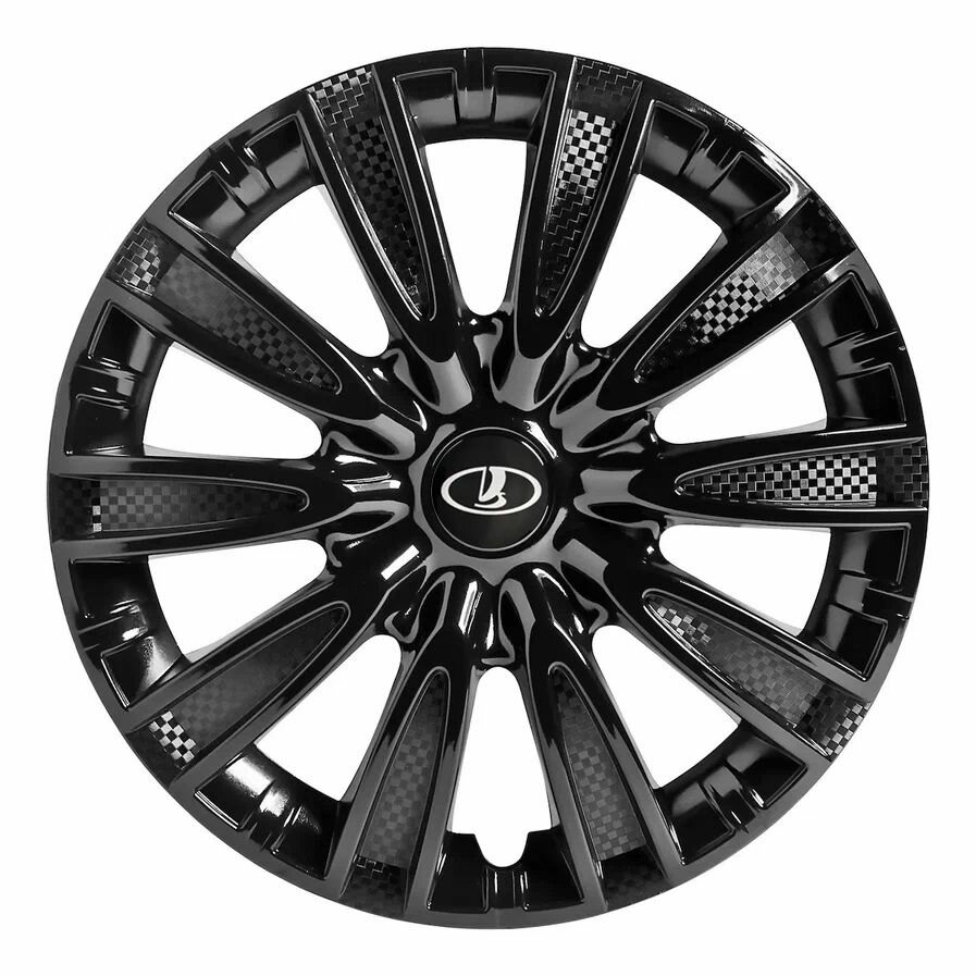 Колпаки на колеса ЛАД торнадо черный R14", 4 штуки