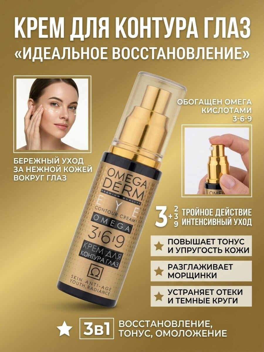 OMEGADERM Крем для контура глаз Идеальное восстановление Omega 3-6-9, 50 мл