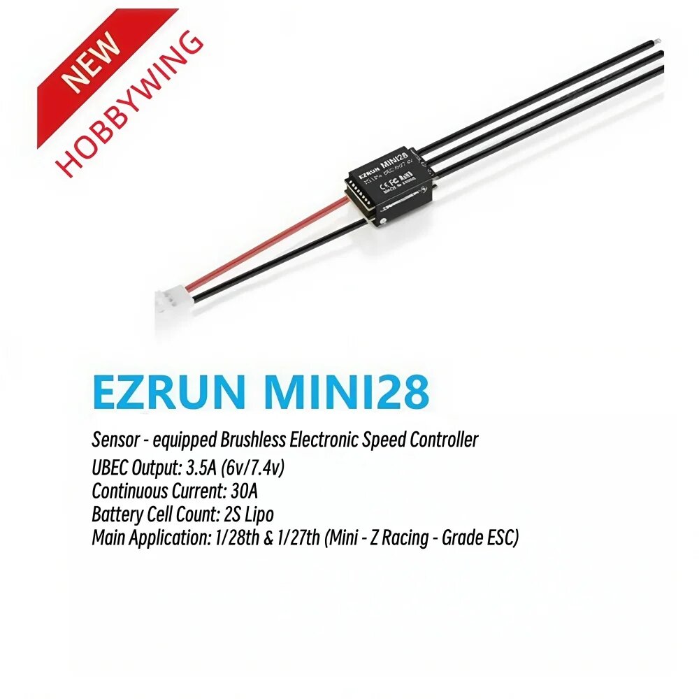 FATJAY Hobbywing EZRUN MINI28 ESC для мини-автомобилей 1/28