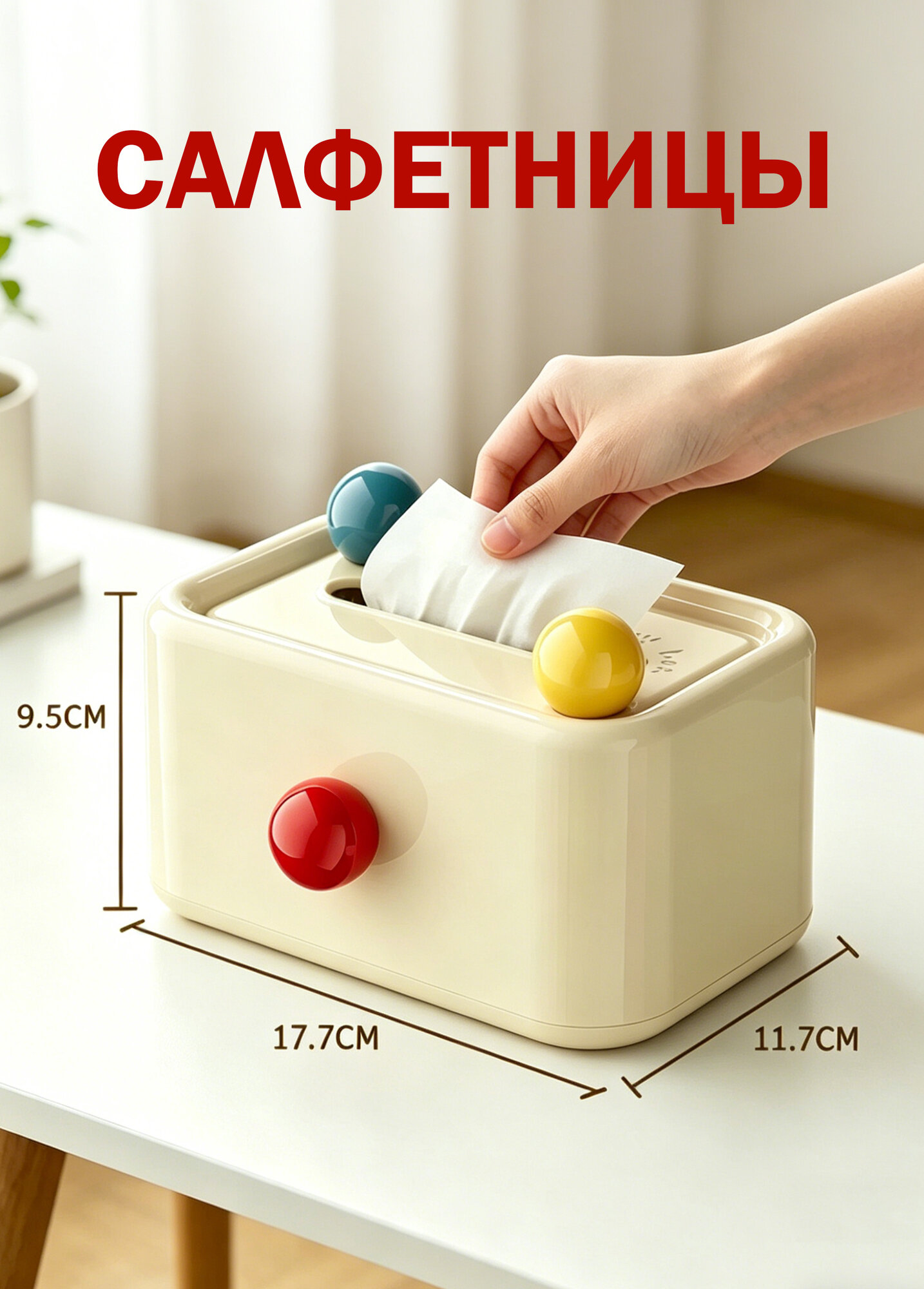 Коробка для салфеток, подходит для 99% вытяжных бумажных салфеток,17.7 x 11.7 cm
