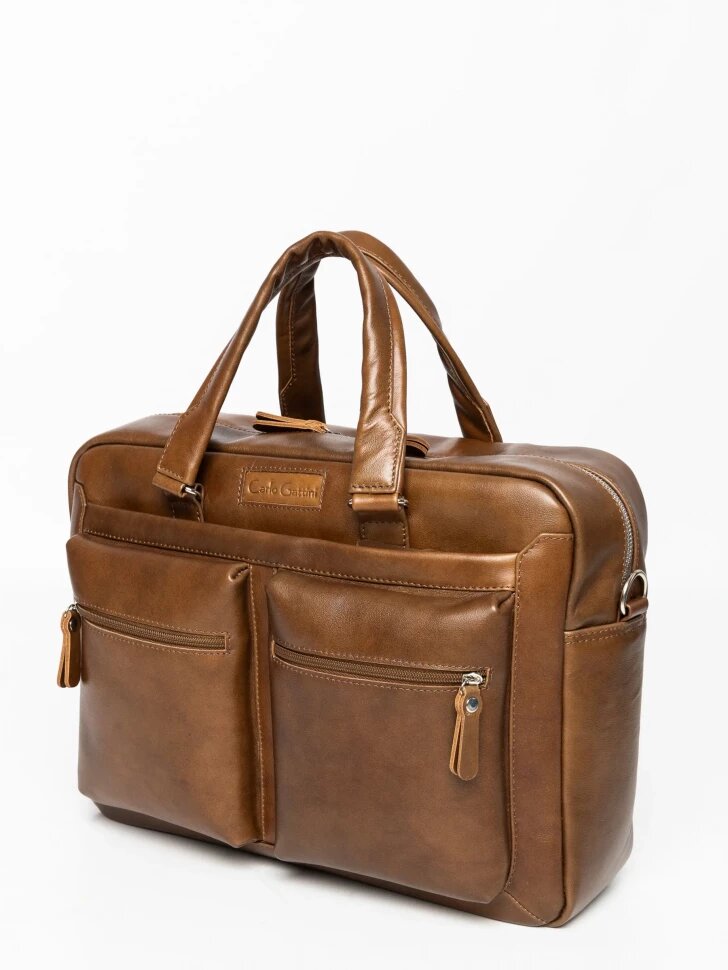 Мужская кожаная сумка для ноутбука Carlo Gattini Premium Riace NEW 1015-63 brown