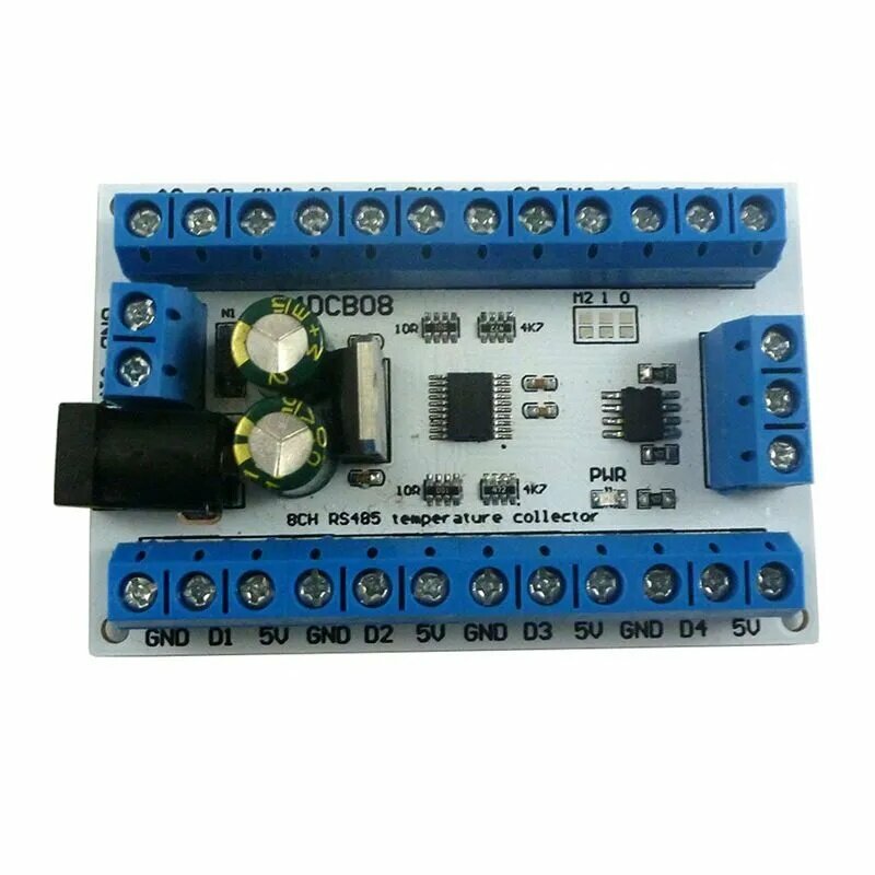 8-канальный Rs485 Modbus Rtu датчик контроля температуры удаленный цифровой модуль PLC R4DCB08