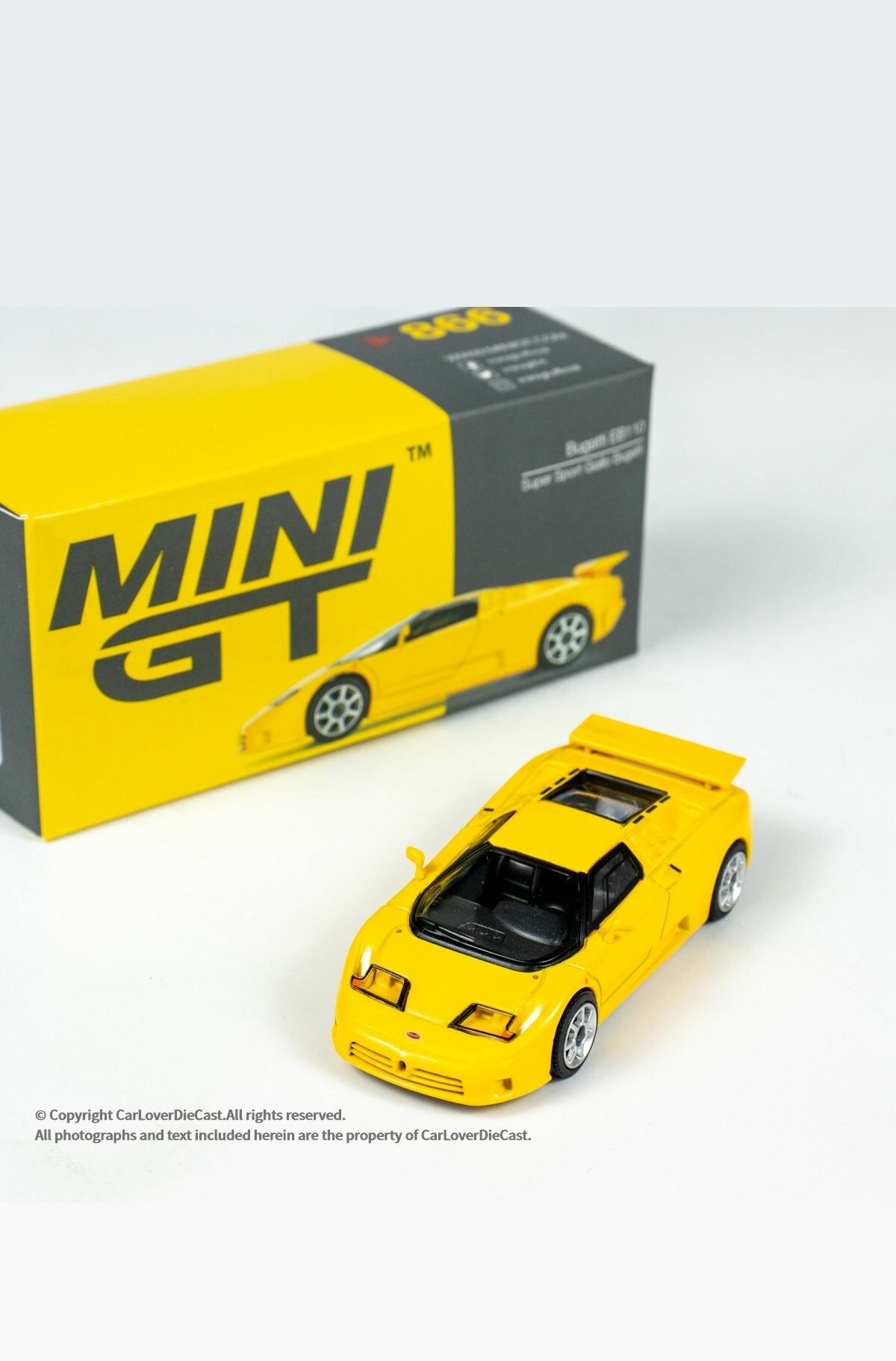 Машинка MINI GT 1/64 Bugatti EB110 Super Sport Giallo Die-cast Alloy Car Model Collection Toy Gift