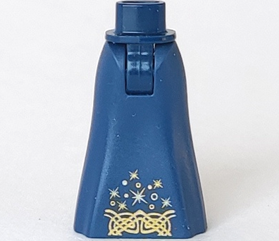 Mini Doll Hips and Skirt Full Length with Gold Celtic Knots and Sparkles Pattern - Thick Hinge, 15875c00pb005 Dark Blue U