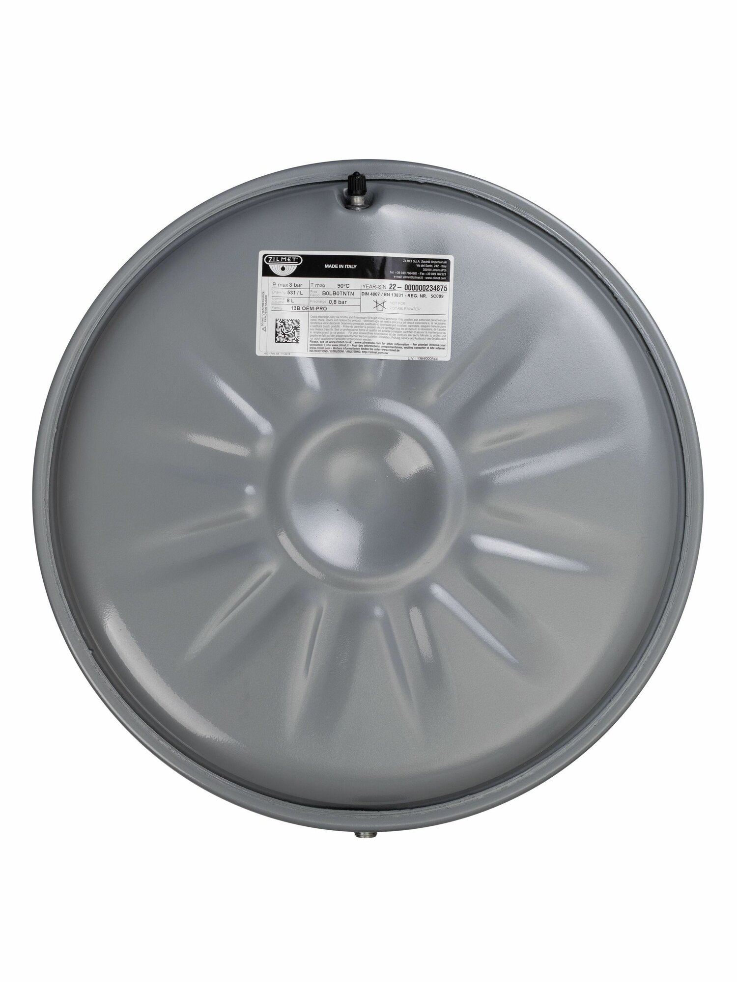 Расширительный бак 8 л, резьба M14/1 (мелкий шаг), Zilmet (Италия) для Baxi. 5663880. G