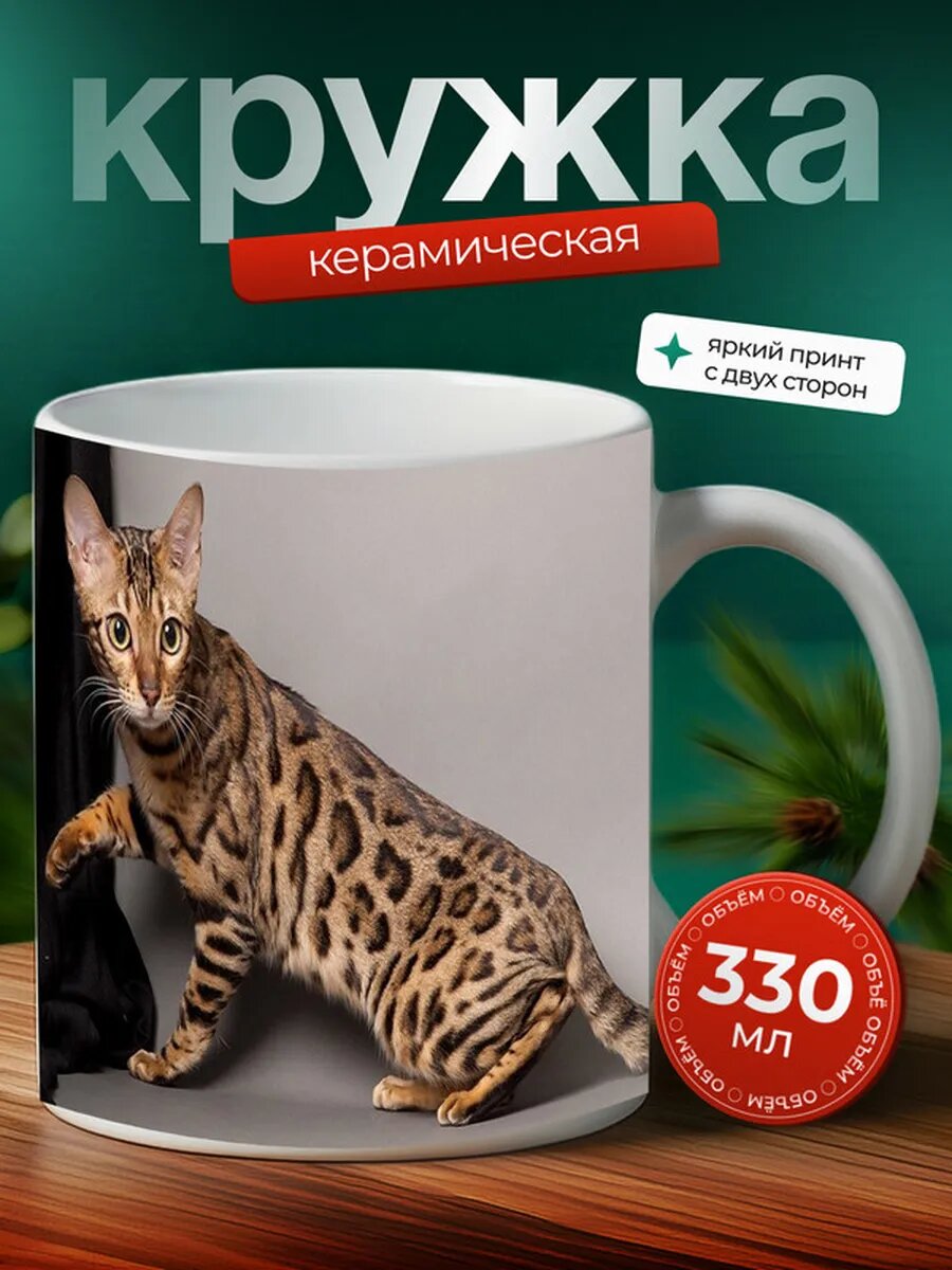 Кружка Африканский леопардовый кот 49,