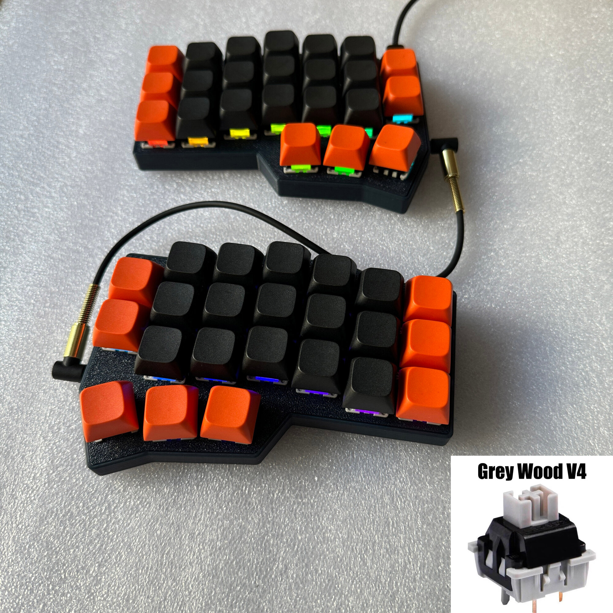 Corne V4 Проводная Раздельная Клавиатура С Горячей Заменой Rgb Эргономичная Клавиатура