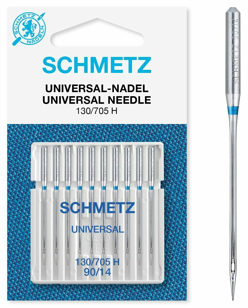 Иглы для швейной машины универсальные № 90, 10 шт. SCHMETZ,130/705H для швейных машин