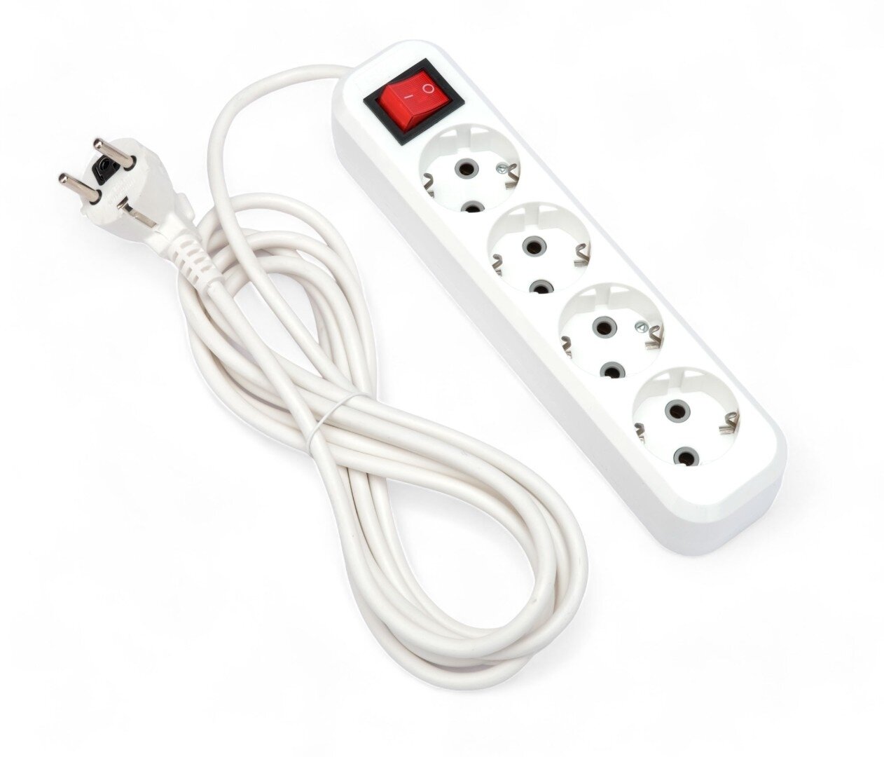 Удлинитель Гарнизон EPB-G4-W-3, 4 розетки, белый, сетевой, 3 м