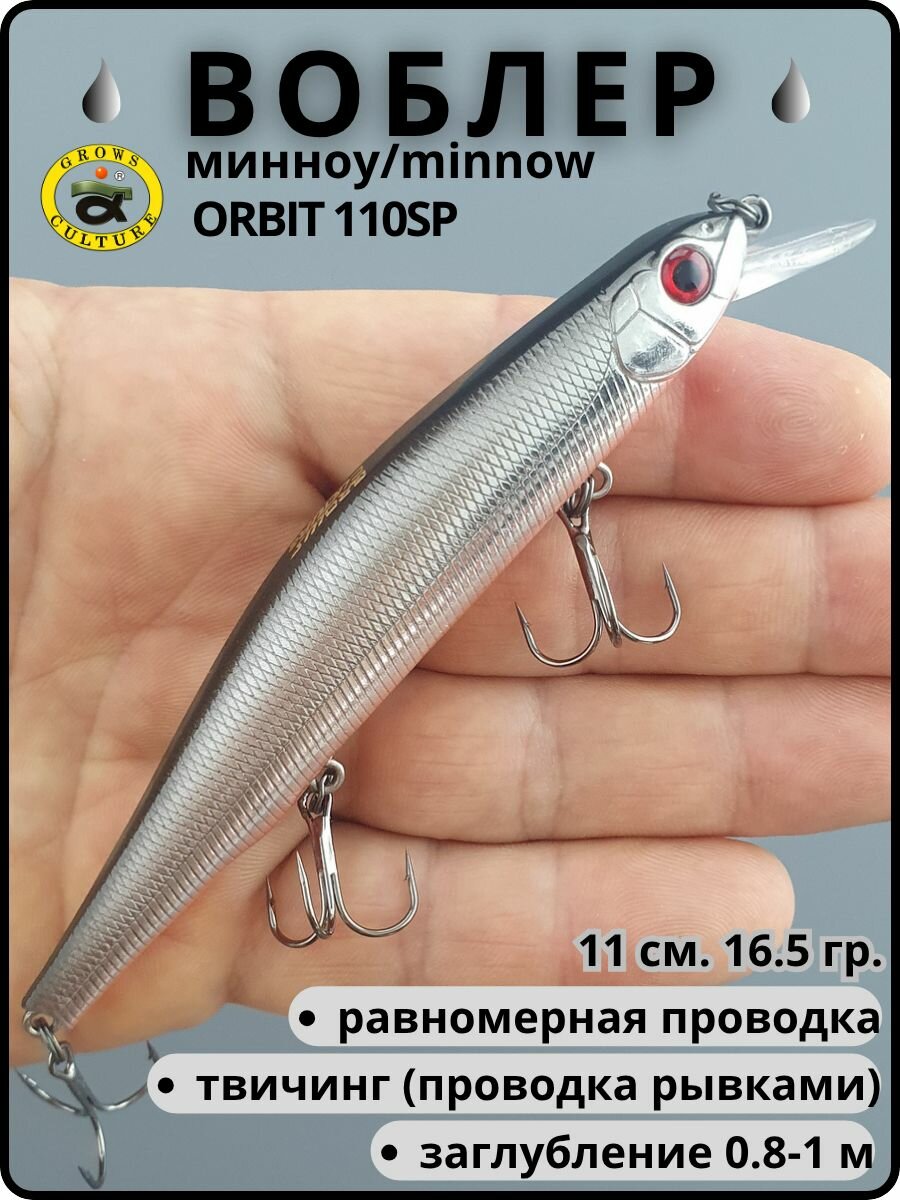 Воблер на щуку ORBIT/орбит 110sp/110мм 16.5 г col#840r Minnow Suspend Mag-drive Grows Culture Приманка на окуня, судака в заброс