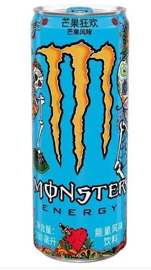 Monster Energy Mango Loco, 0.33 л, 12 шт, slim-банка (энергетический напиток Монстр Манго Локо, голубой, манго, Китай)