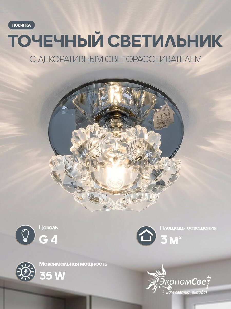 Светильник потолочный для натяжного потолка с цоколем G4