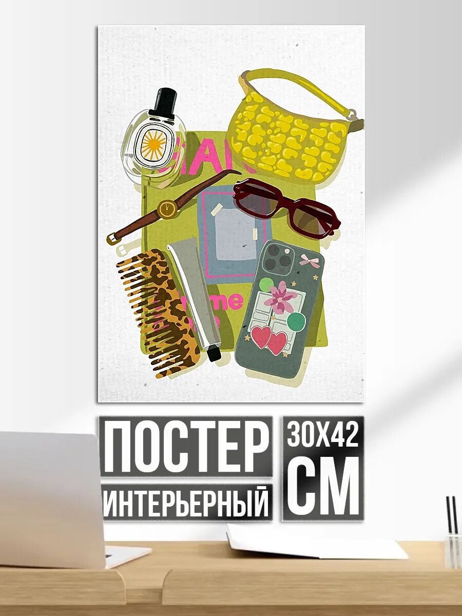 Плакат постер Женские аксессуары и косметика