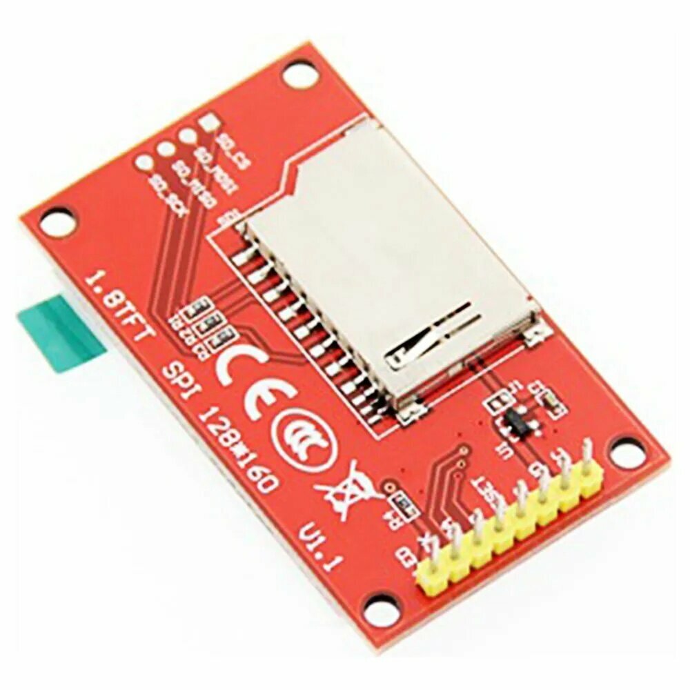 Цветной 18 -дюймовый дисплей TFT c интерфейсом SPI 128x160 в разрезе